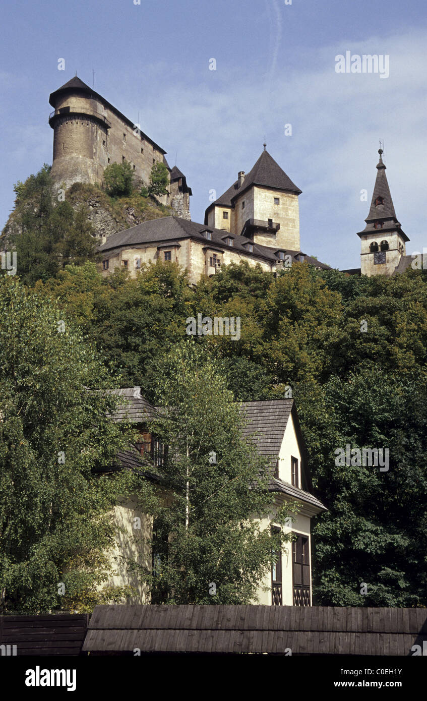 The monumental Orava castle, located on the north of Slovakia, is built ...