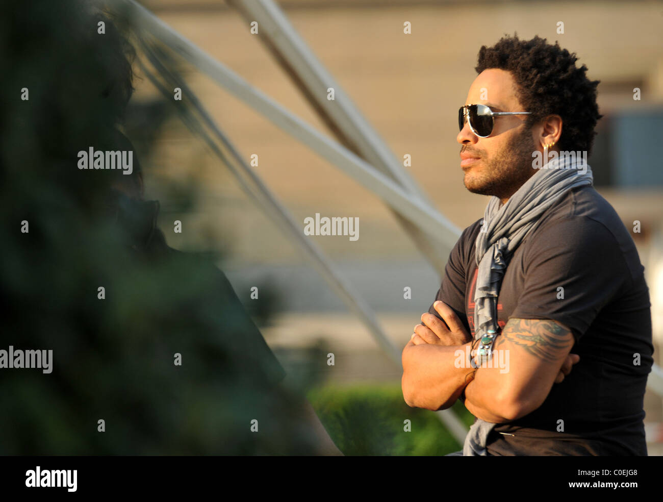 Lenny Kravitz on the set of a new Levi's commercial Prague, Czech ...