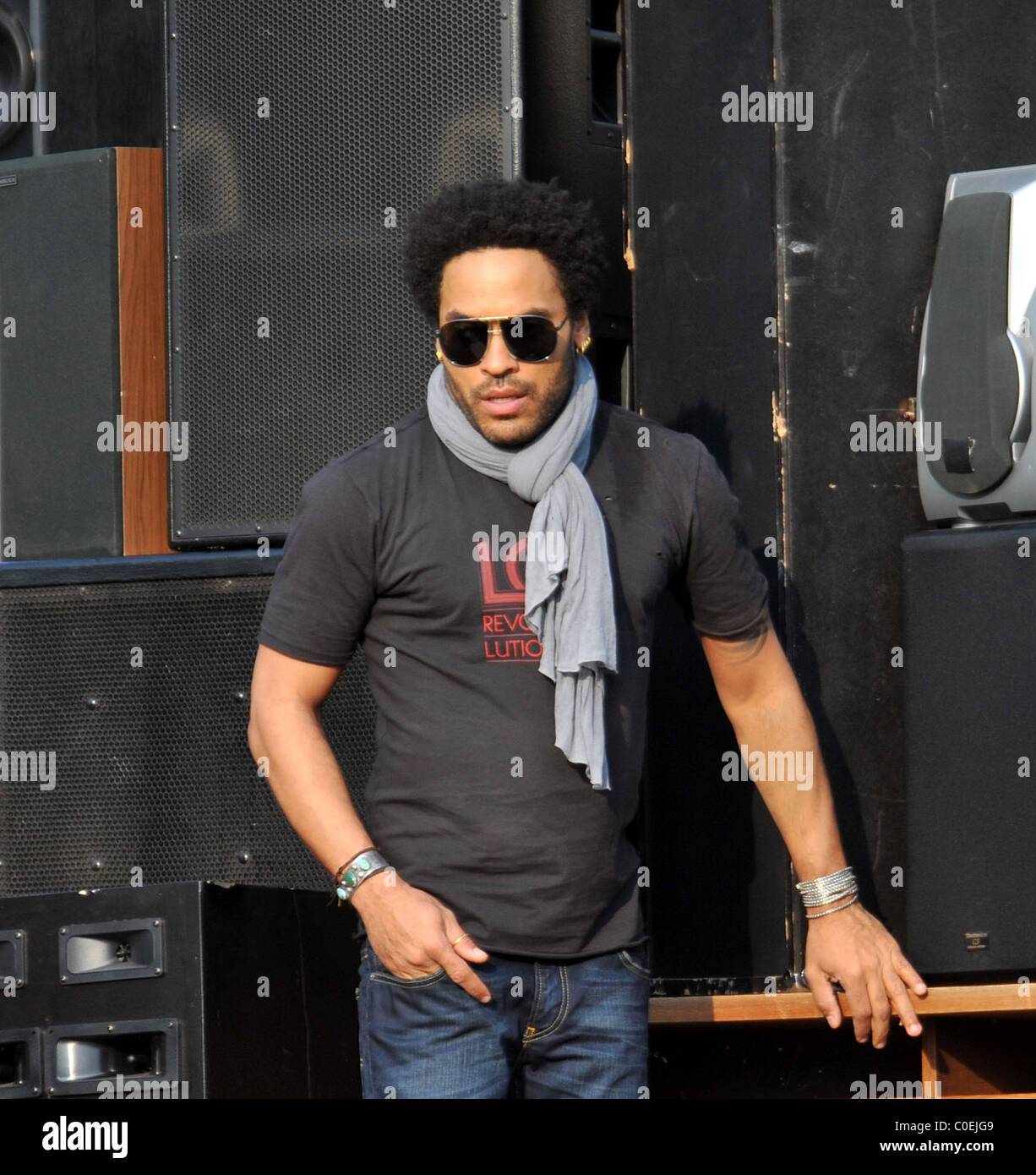 Lenny Kravitz on the set of a new Levi's commercial Prague, Czech ...