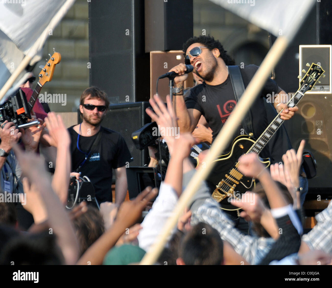 Lenny Kravitz on the set of a new Levi's commercial Prague, Czech ...