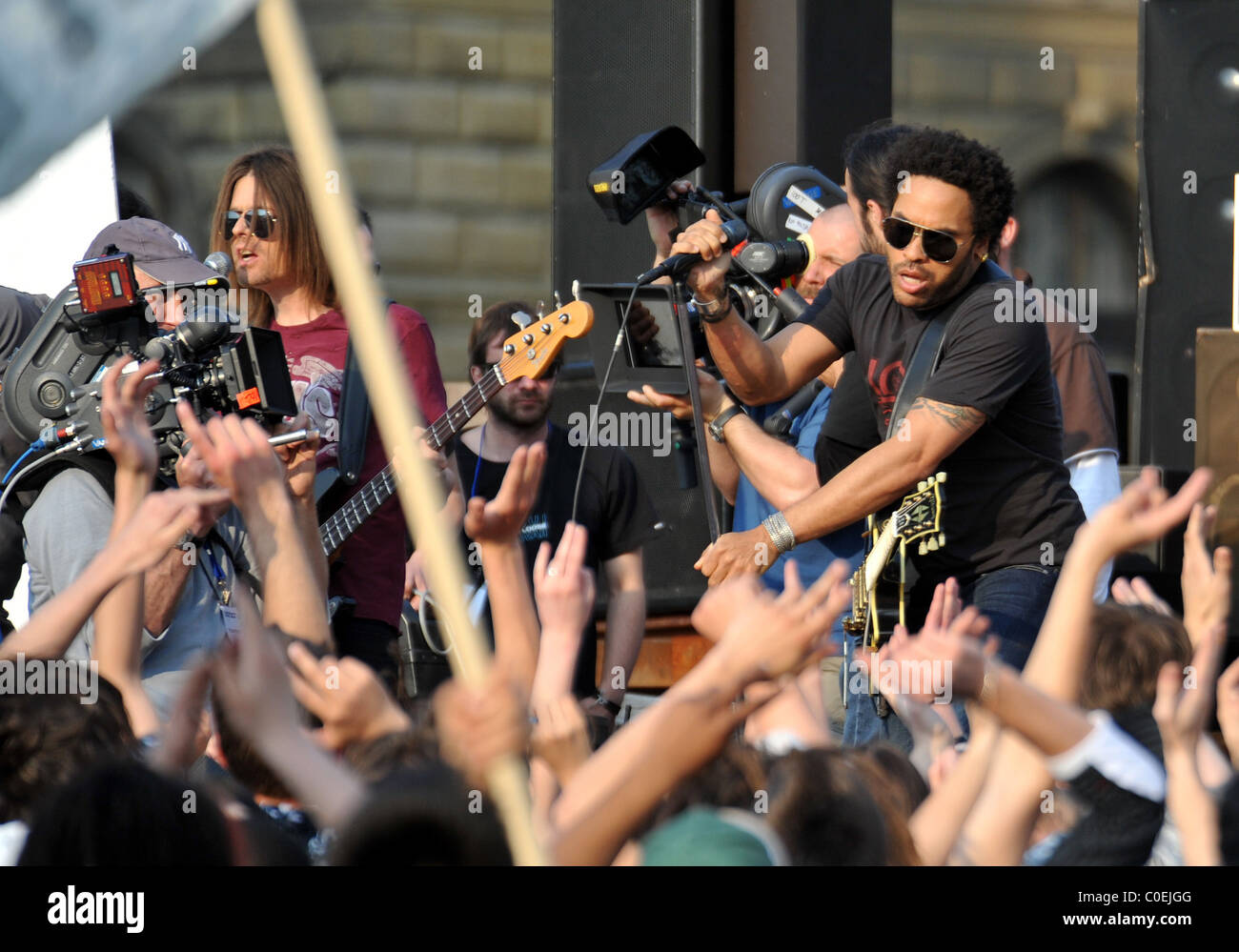 Lenny Kravitz on the set of a new Levi's commercial Prague, Czech ...