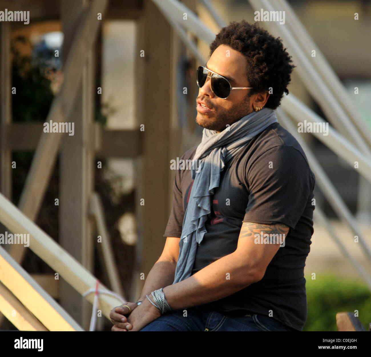 Lenny Kravitz on the set of a new Levi's commercial Prague, Czech ...