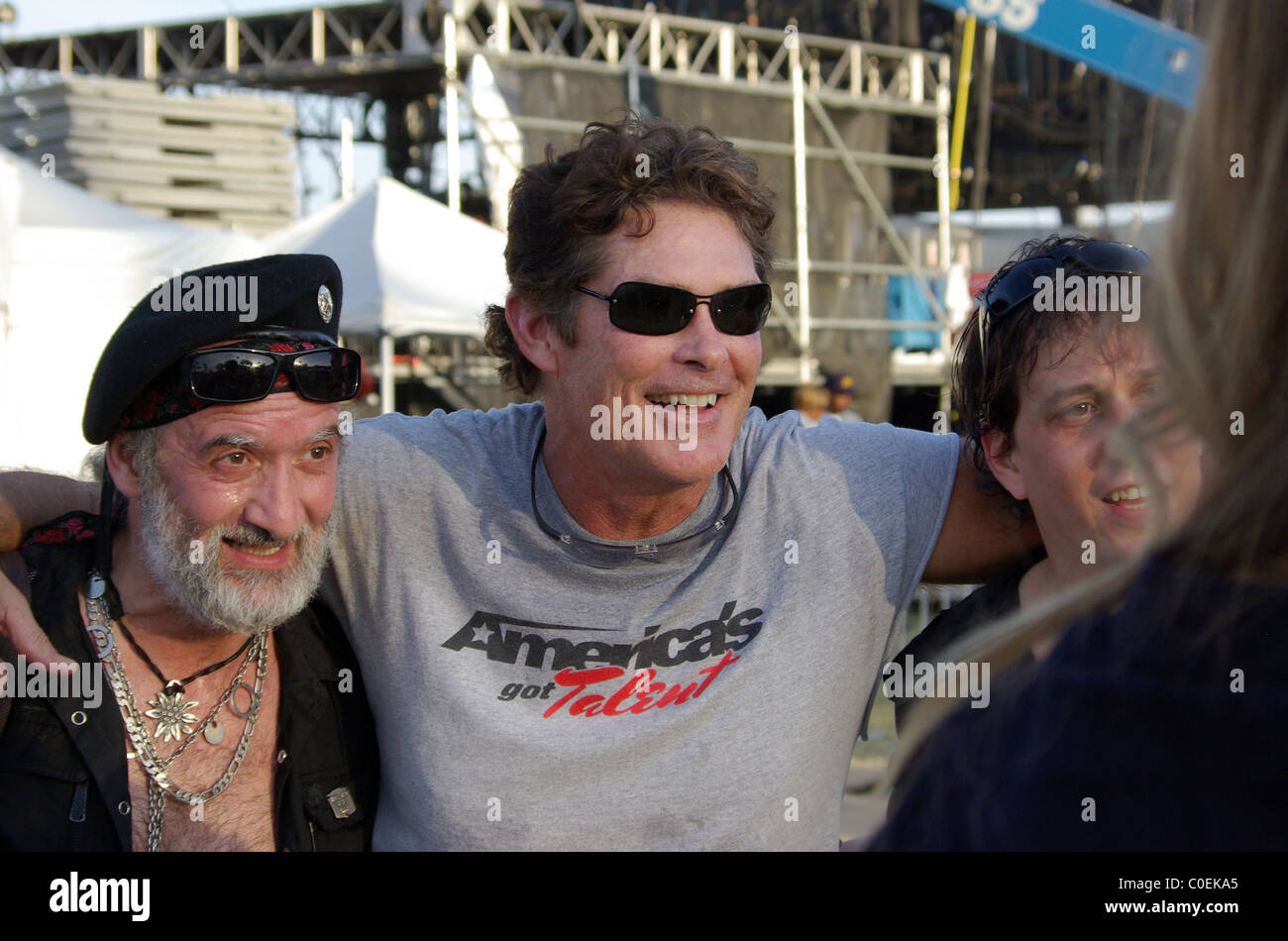 David Hasselhoff poses for photos with fans backstage at Coachella ...