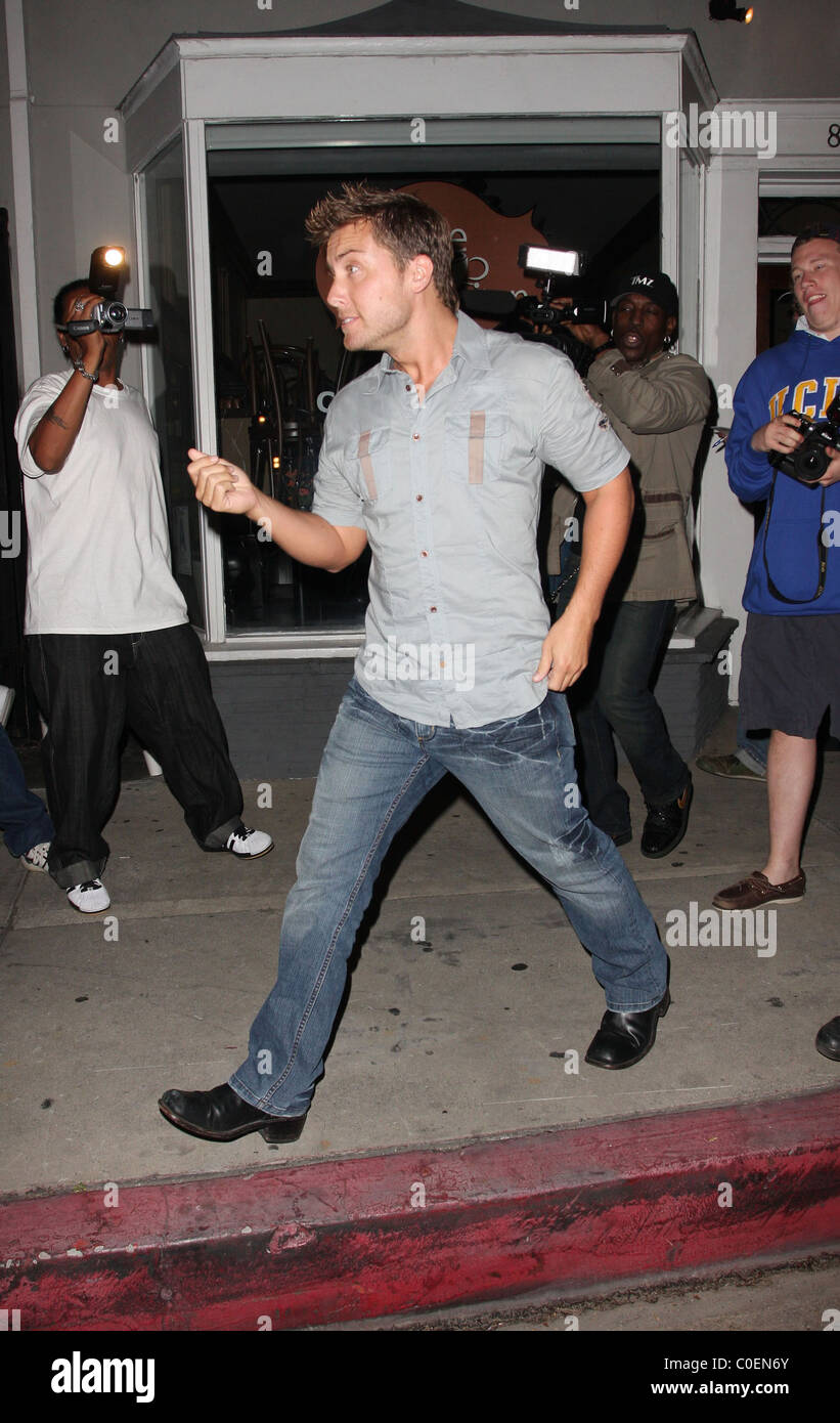 Lance Bass leaving Villa Lounge Hollywood, California - 28.04.08 Stock ...