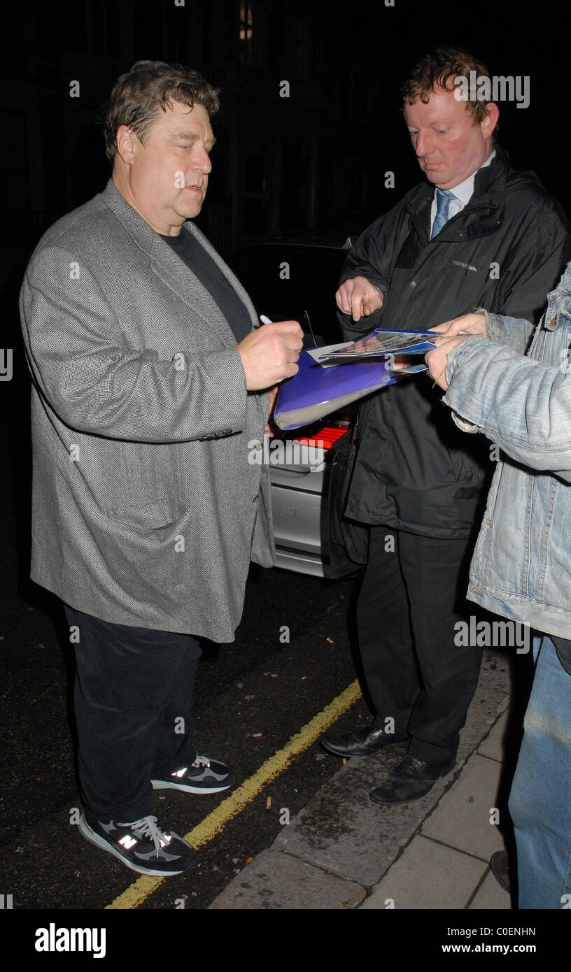 John Goodman arriving at Claridges. Although wearing dark clothing, it ...