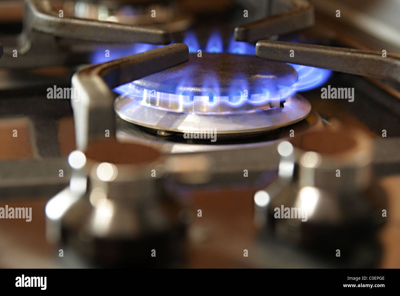 Rapid burner from a gas range cooker Stock Photo - Alamy