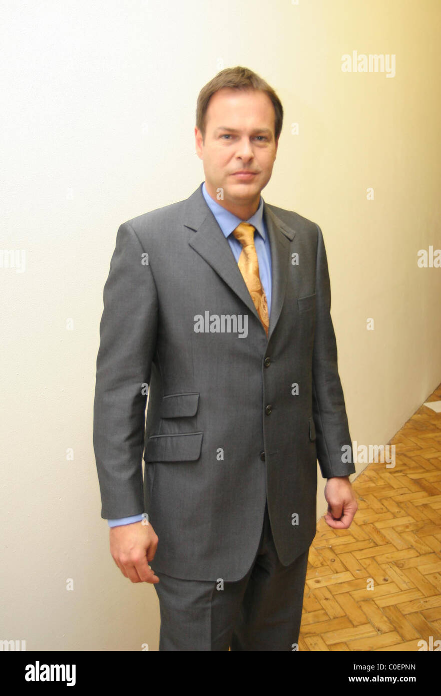 Peter Jones poses at the filming of the latest BT (British Telecom ...