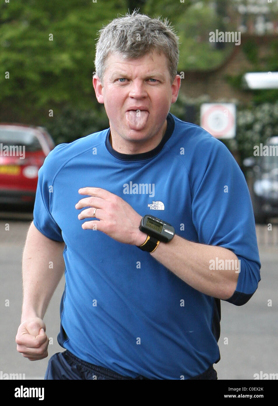 Adrian Chiles goes for a jog in Hammersmith with his co-presenter on ...