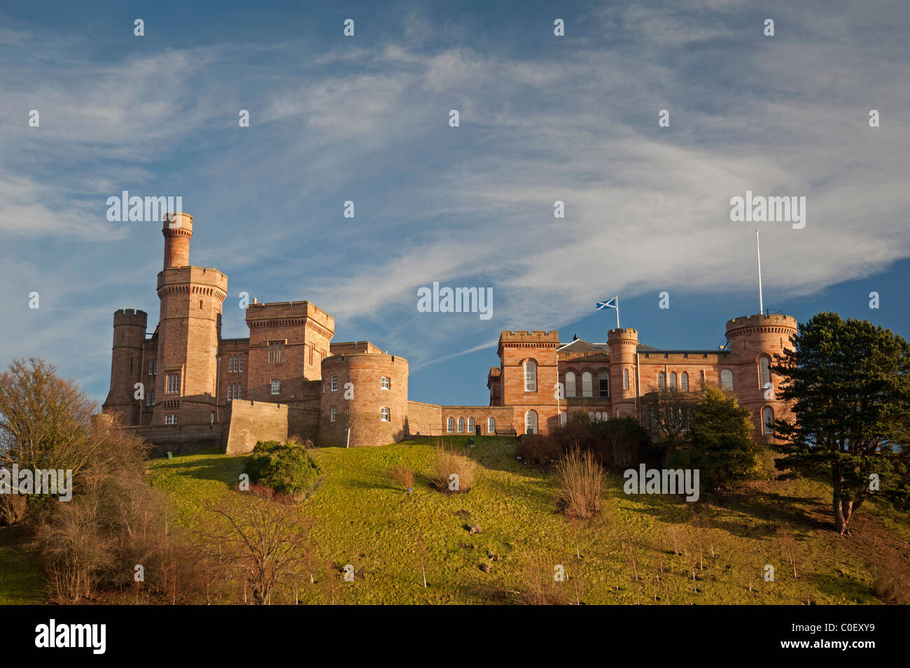 Inverness Castle sits high and looks out over the River Ness in the ...
