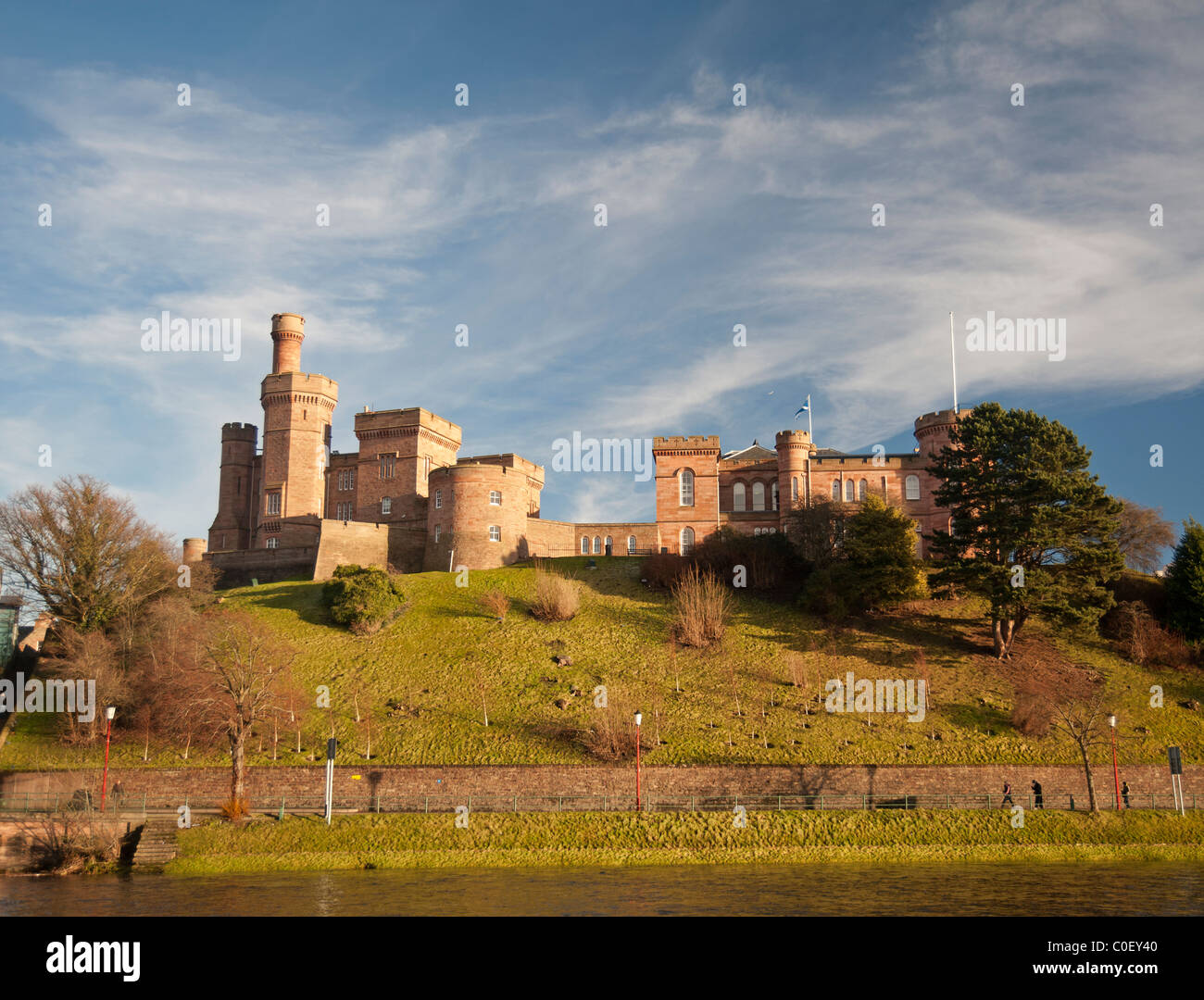 Inverness Castle sits high and looks out over the River Ness in the ...