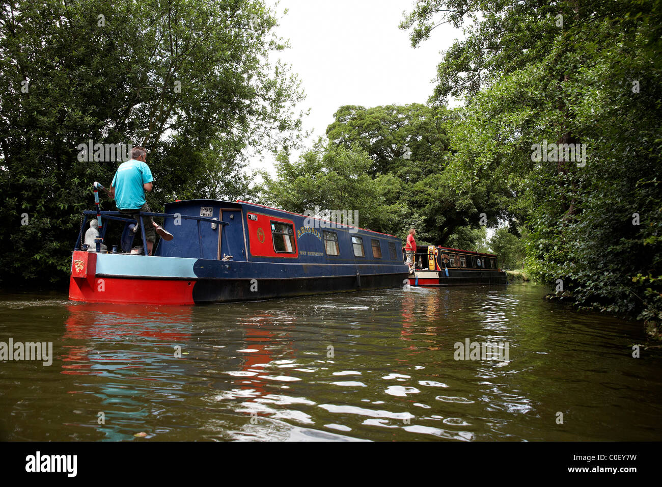 Narrow boats on the river medway Stock Photo - Alamy