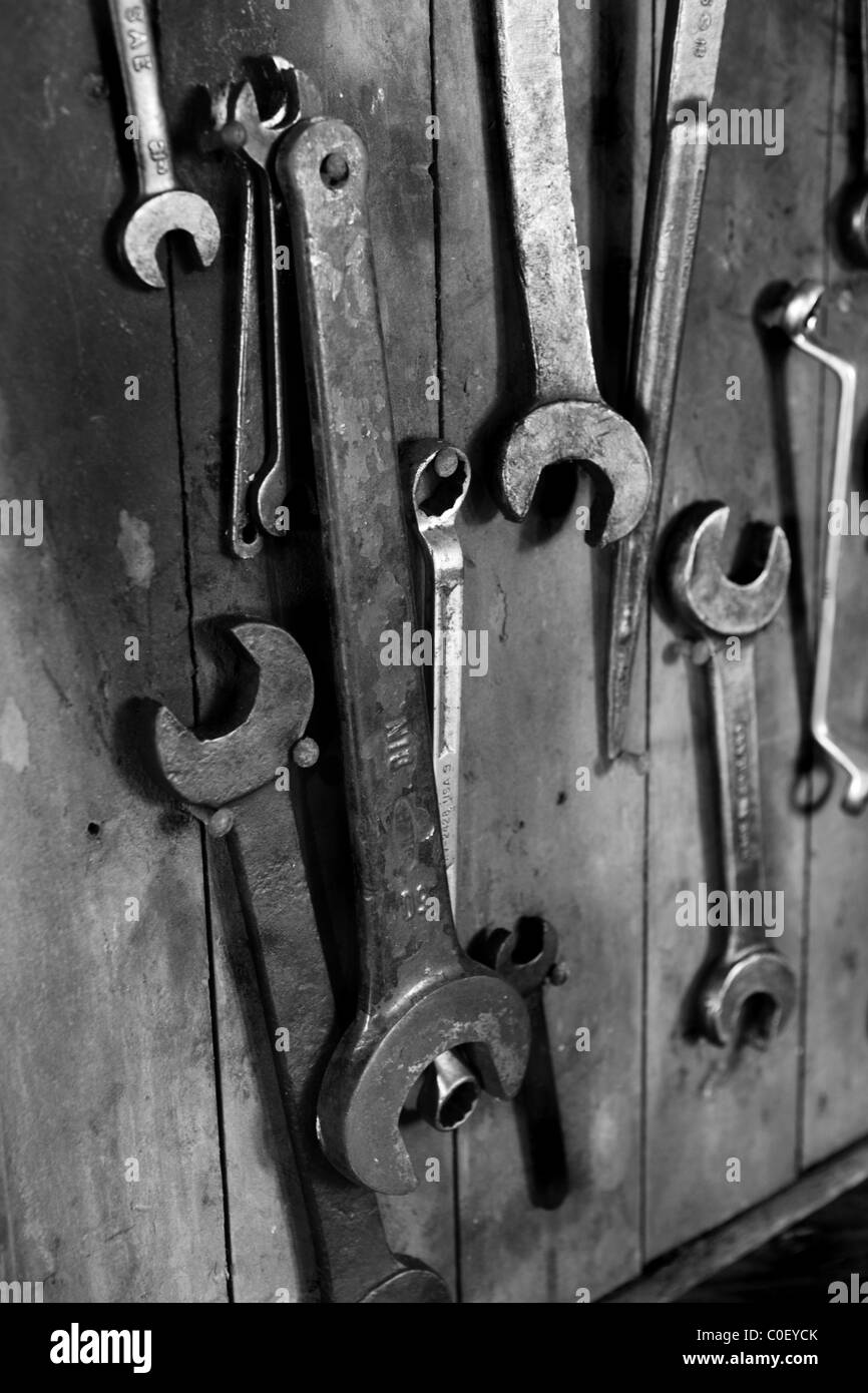 Spanners hanging on aboard Stock Photo - Alamy