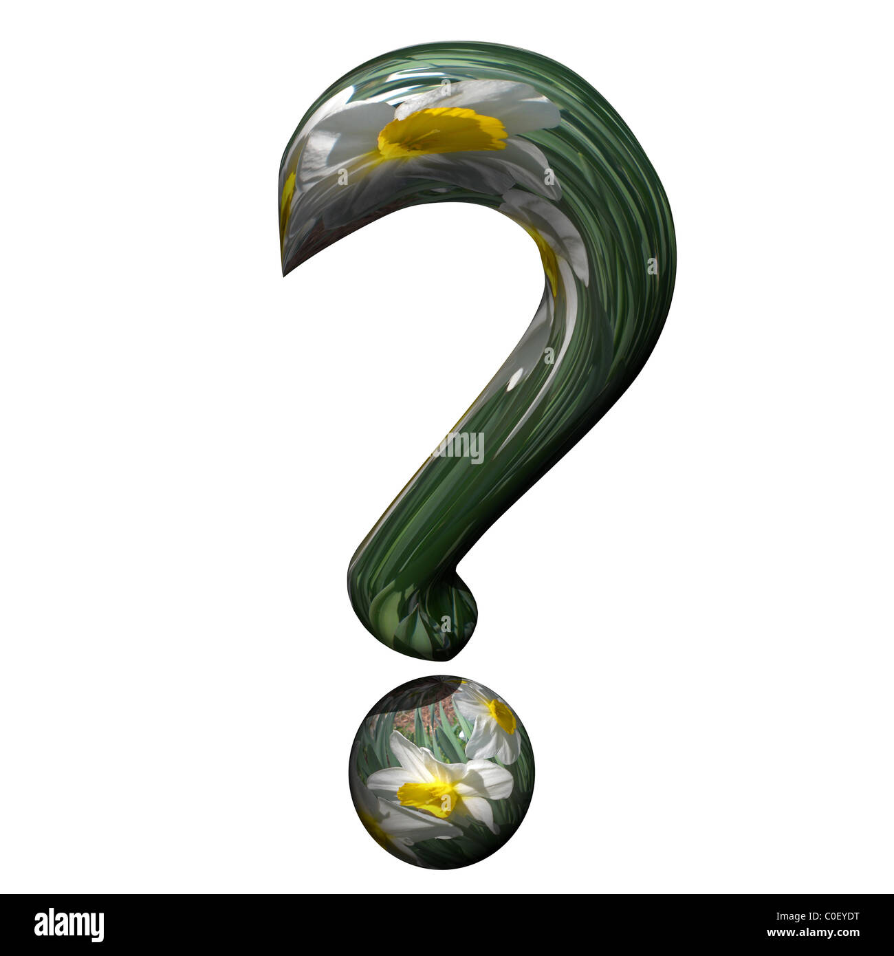Flower question mark, 3d, a white background Stock Photo - Alamy