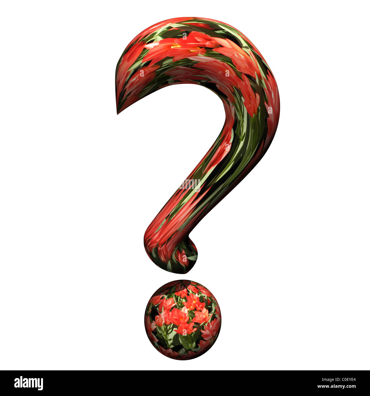 Flower question mark, 3d, a white background Stock Photo - Alamy