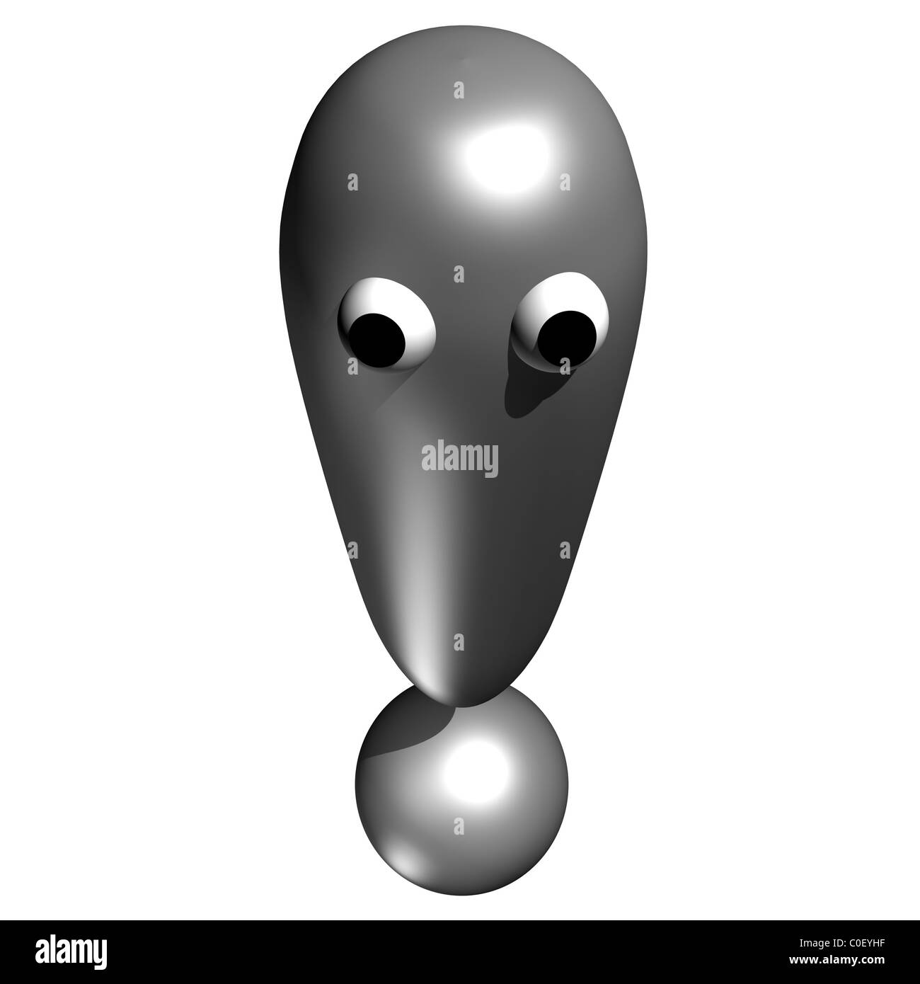 Exclamation mark with eyes, 3d, a white background Stock Photo - Alamy