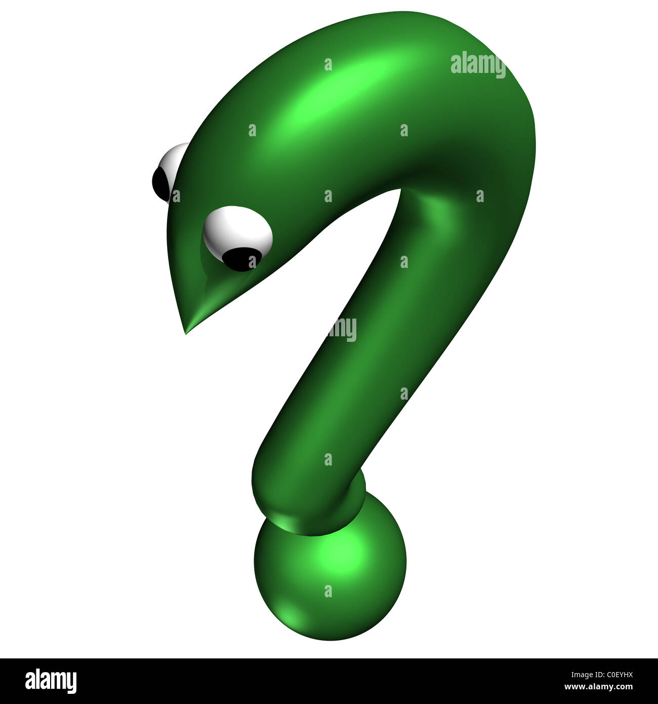 Question mark with eyes, 3d, a white background Stock Photo - Alamy