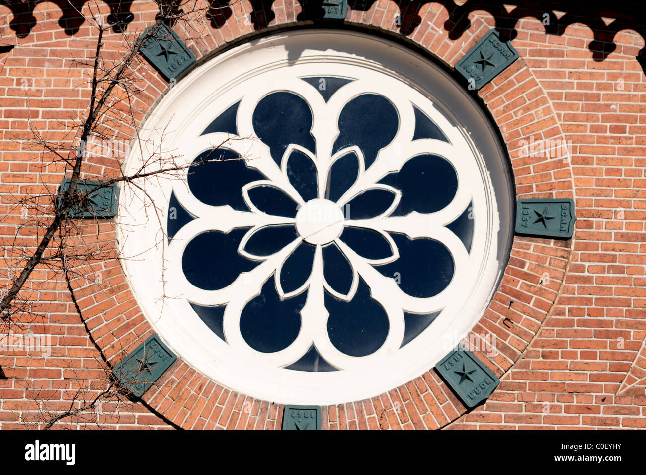 Decorative window on side of original Southern railway building Stock ...