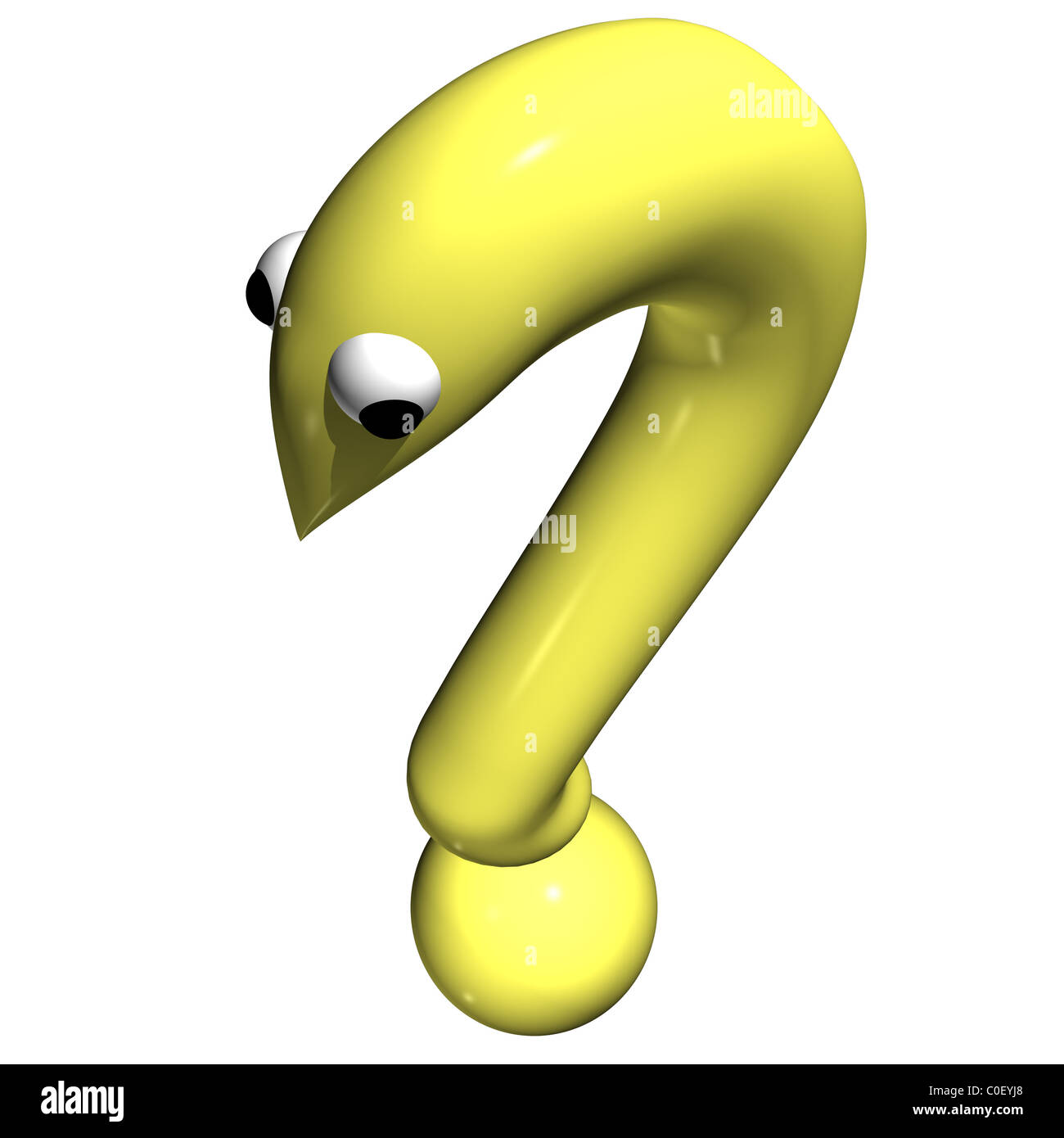 Question mark with eyes, 3d, a white background Stock Photo - Alamy