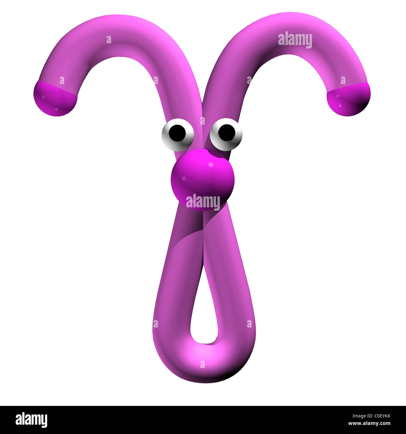 Female pink zodiac signs, the front view, 3d, it is isolated. Aries ...