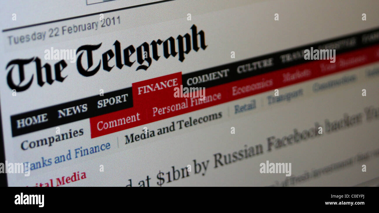 The Daily Telegraph Newspaper Website Stock Photo - Alamy