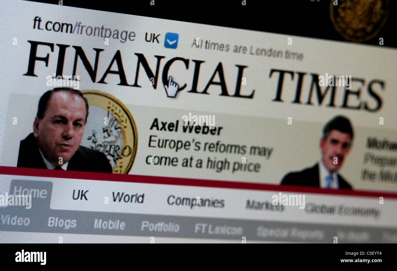 Financial Times Website Newspaper Stock Photo - Alamy