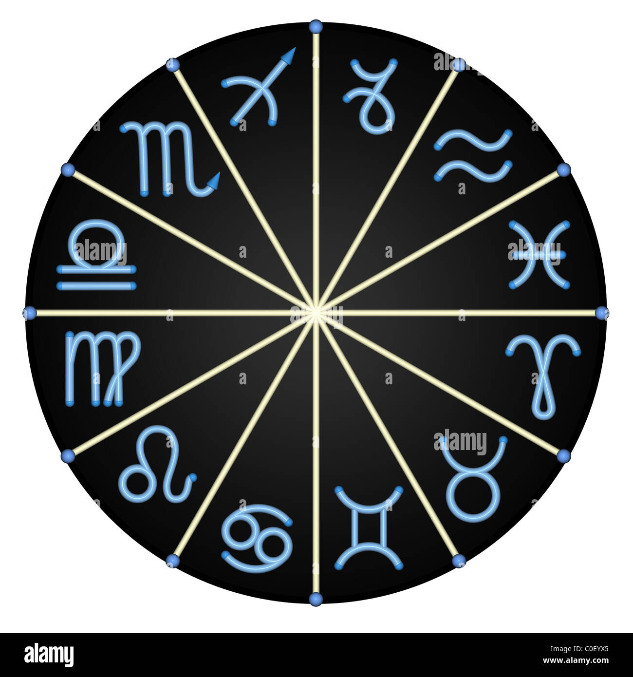 The zodiac on a black background, 3d, it is isolated Stock Photo - Alamy