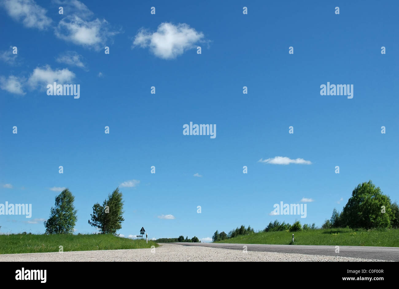 summer landscape with road and sky Stock Photo - Alamy