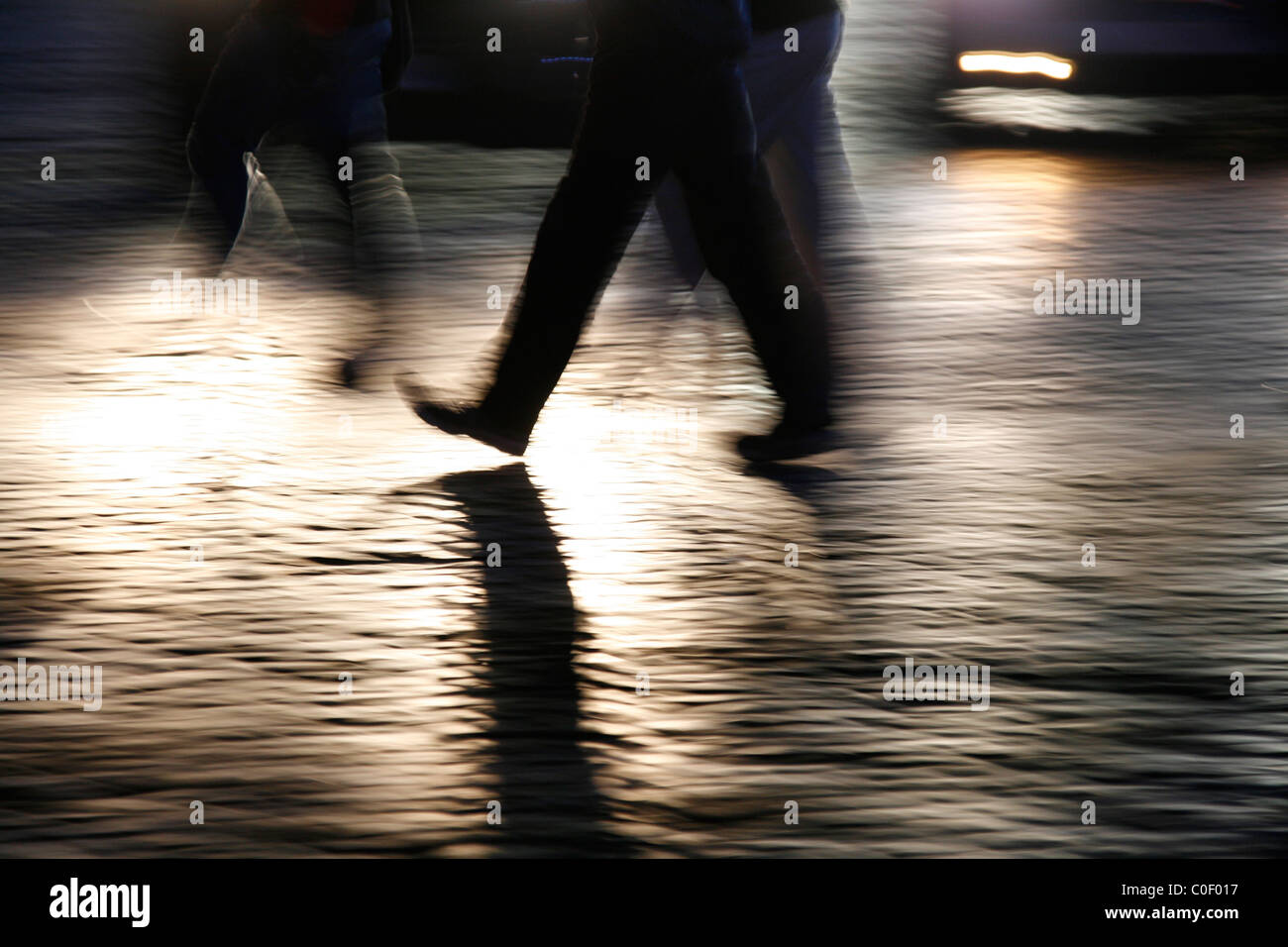 people walking in street at night Stock Photo - Alamy