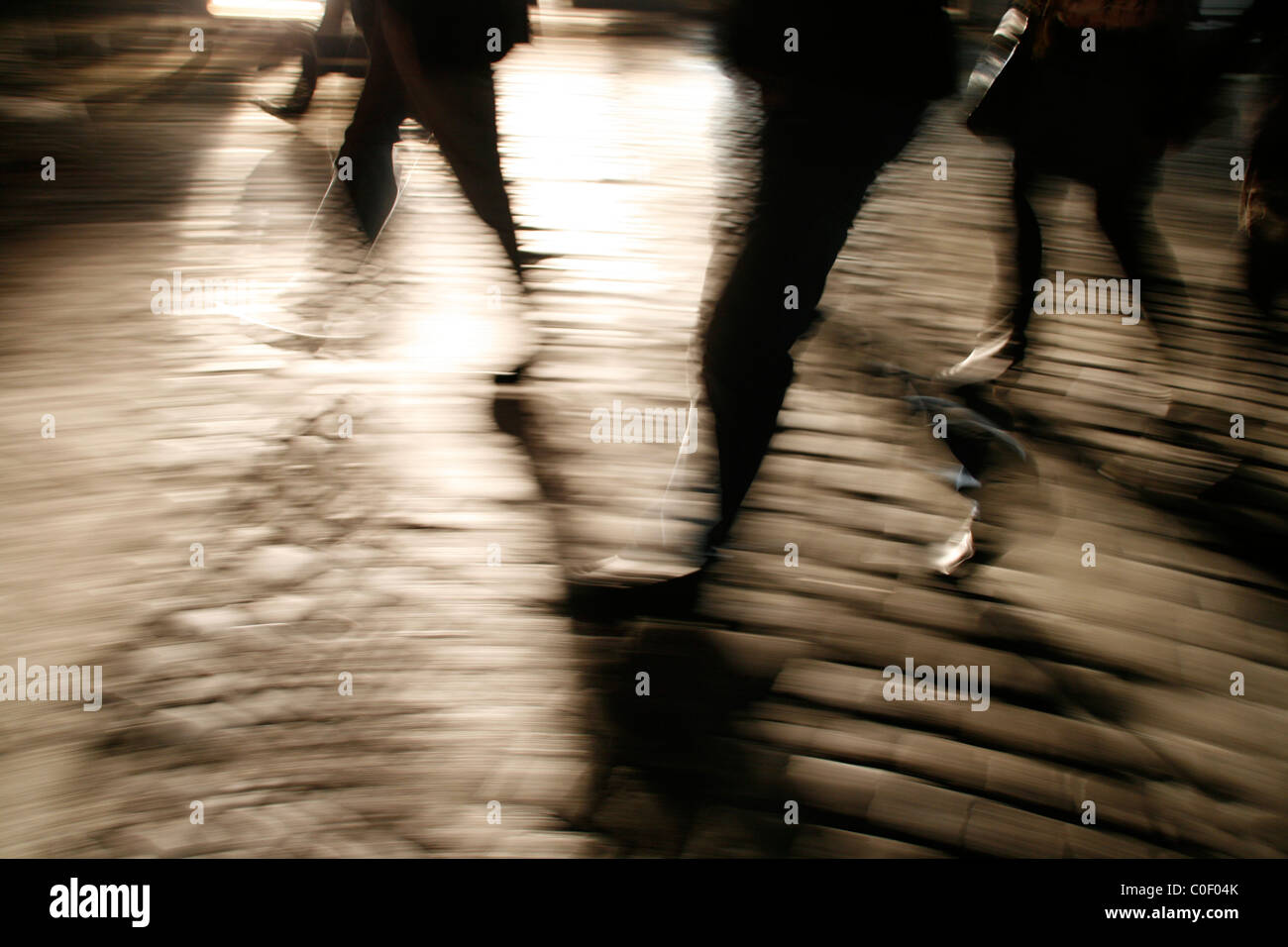 people walking in street at night Stock Photo - Alamy