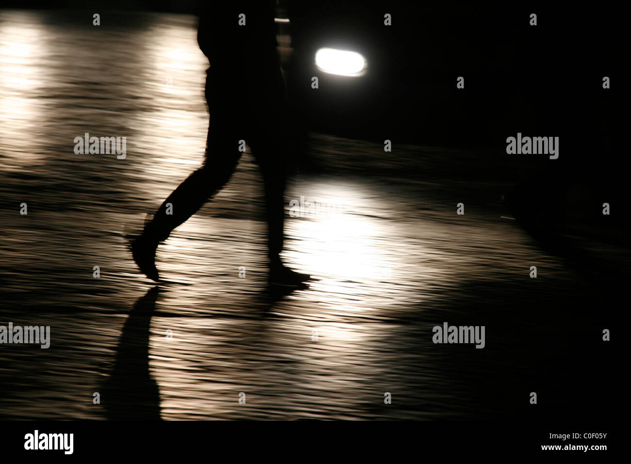 people walking in street at night Stock Photo - Alamy