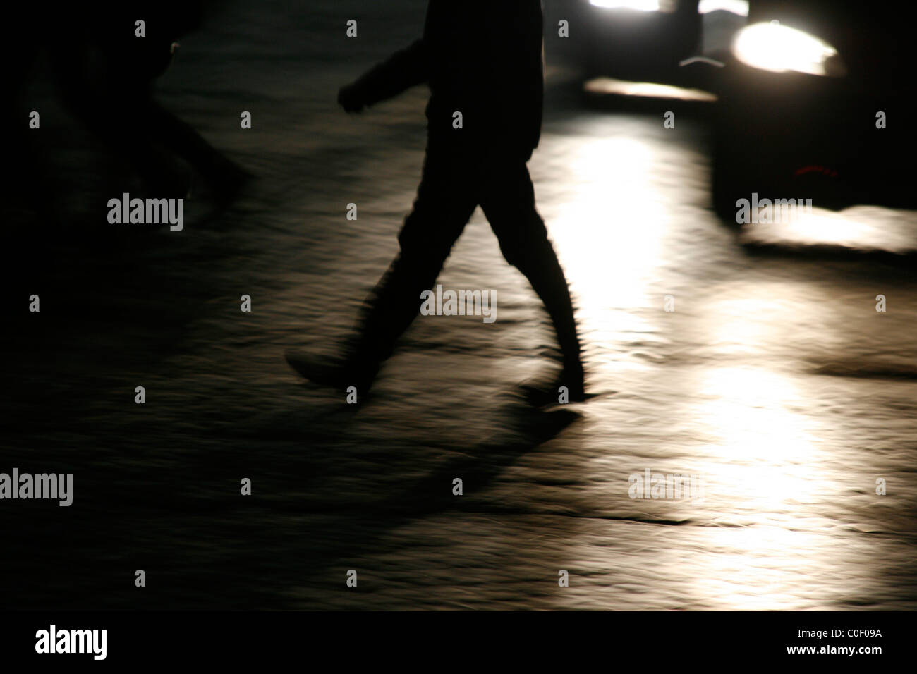 people walking in street at night Stock Photo - Alamy