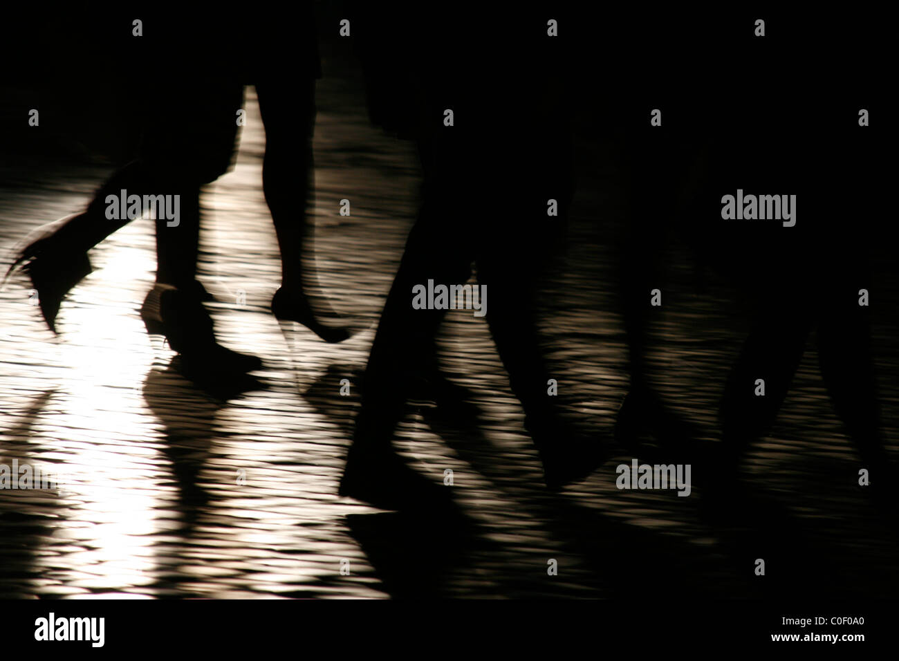 people walking in street at night Stock Photo - Alamy