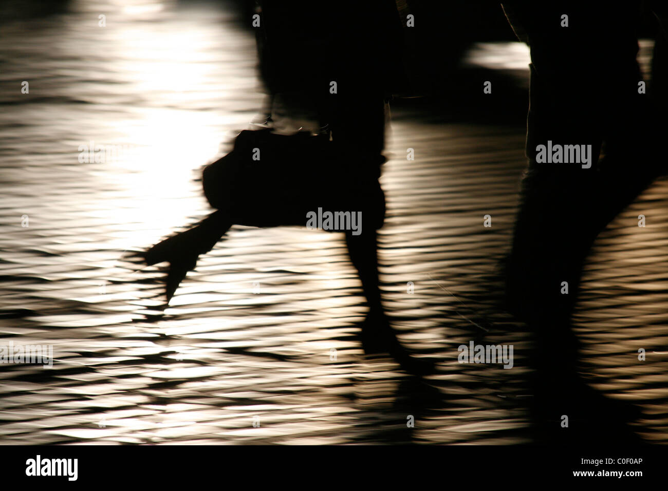 people walking in street at night Stock Photo - Alamy
