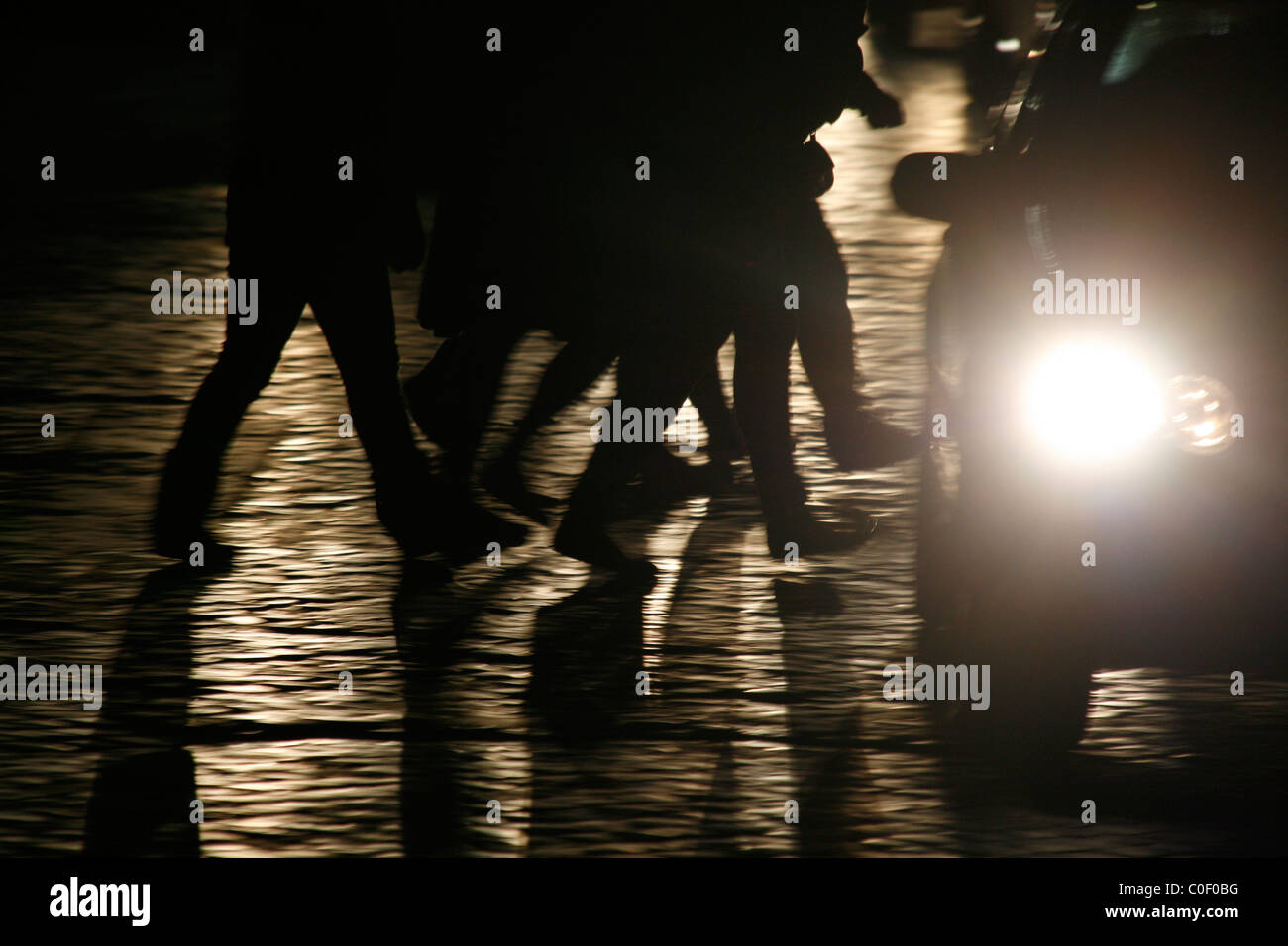 people walking in street at night Stock Photo - Alamy