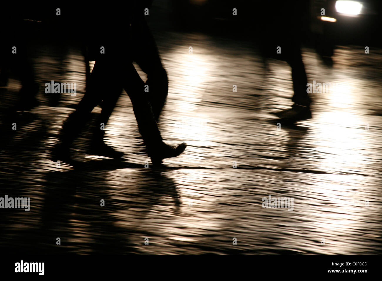 people walking in street at night Stock Photo - Alamy