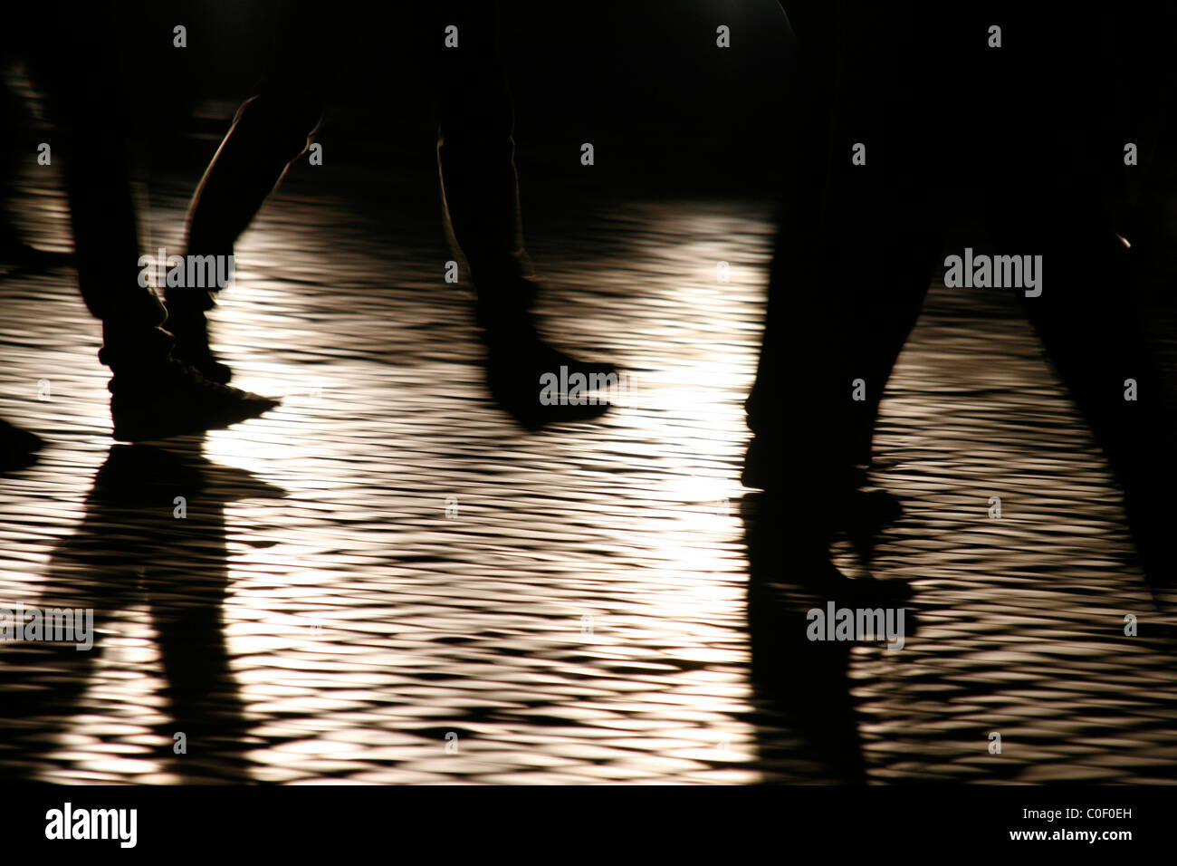 people walking in street at night Stock Photo - Alamy