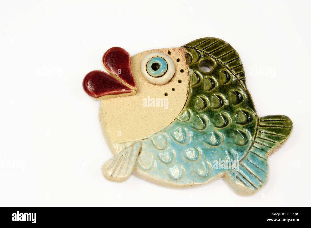 Ceramic Christmas carp isolated on white background Stock Photo - Alamy