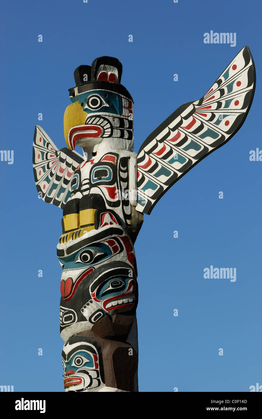 Totem Pole Kakaso'las with the Thunderbird on top, carved by Ellen Neel ...