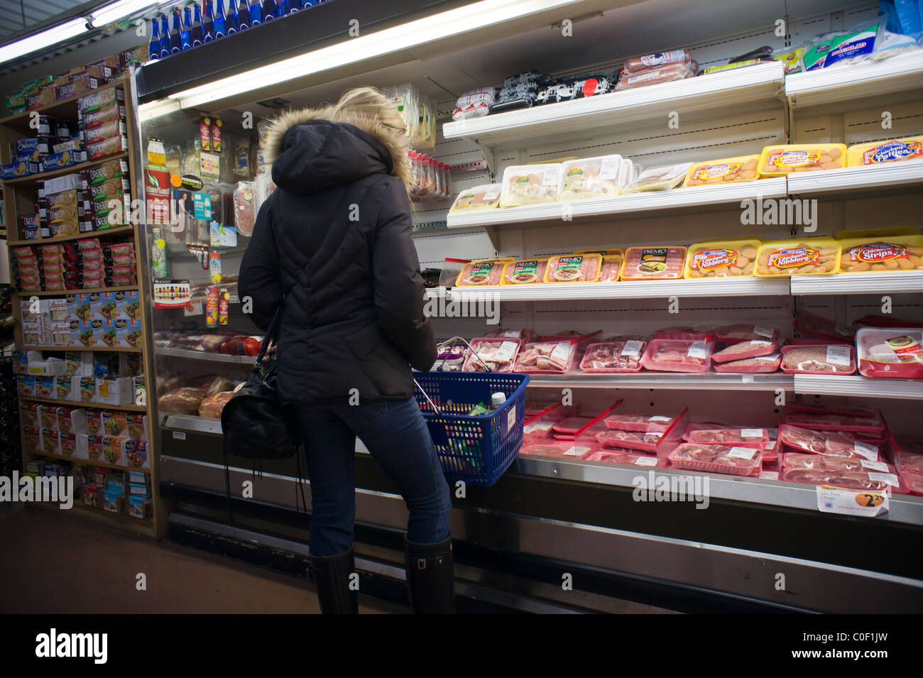 The meat department in a supermarket in New York Stock Photo - Alamy