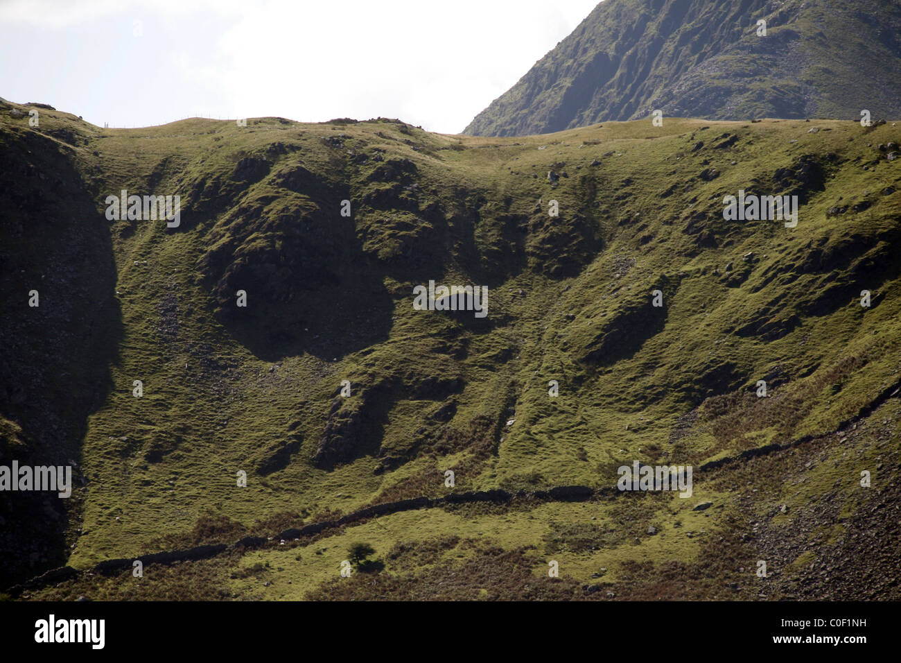 lady of snowdon image on the side of the mountain wales Stock Photo - Alamy
