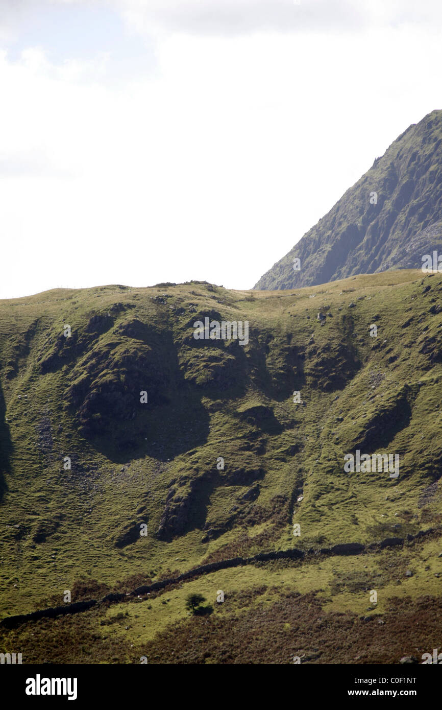lady of snowdon image on the side of the mountain wales Stock Photo - Alamy