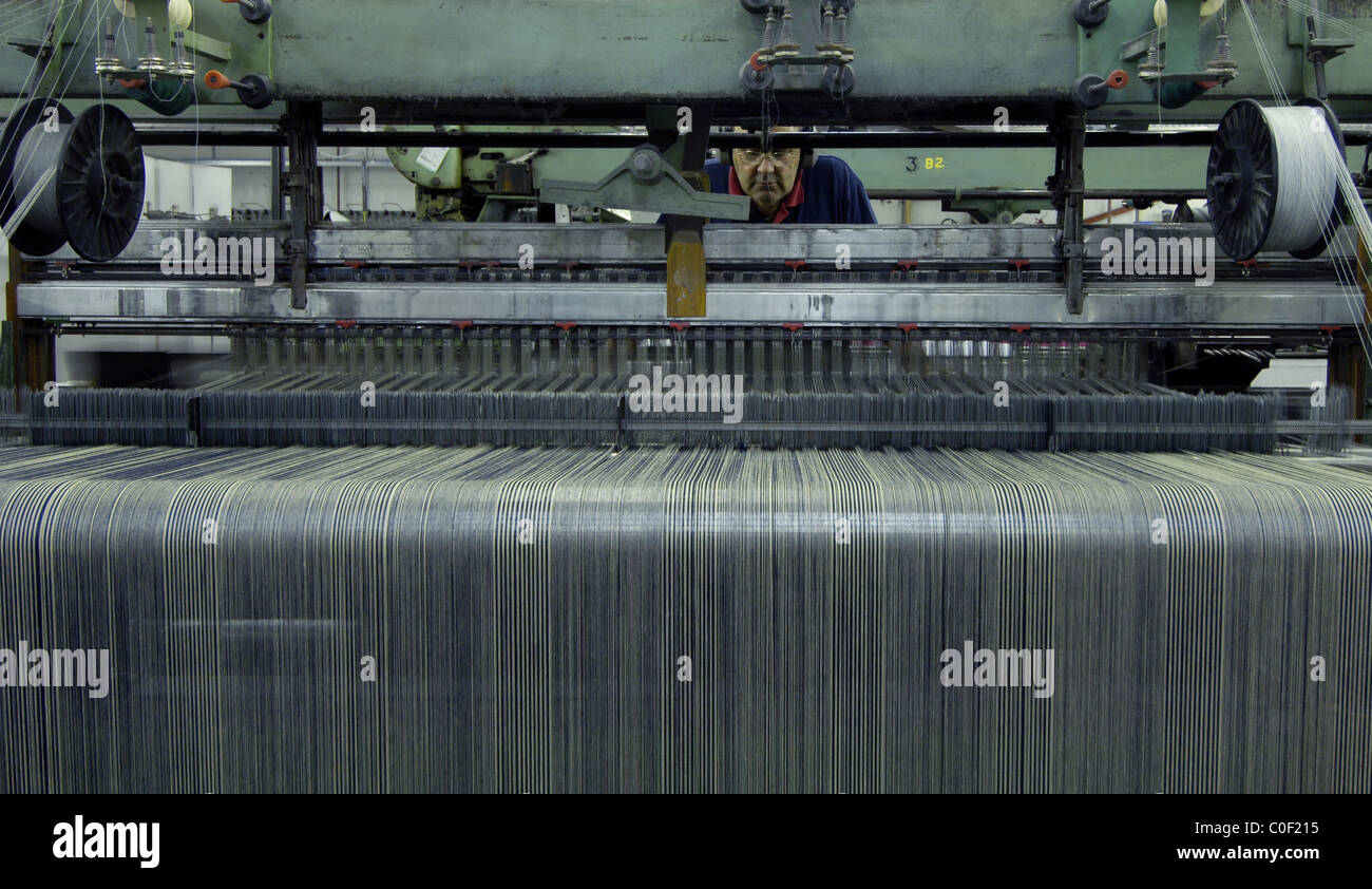 Lochcarron of Scotland factory in Selkirk, tartan being woven Stock ...