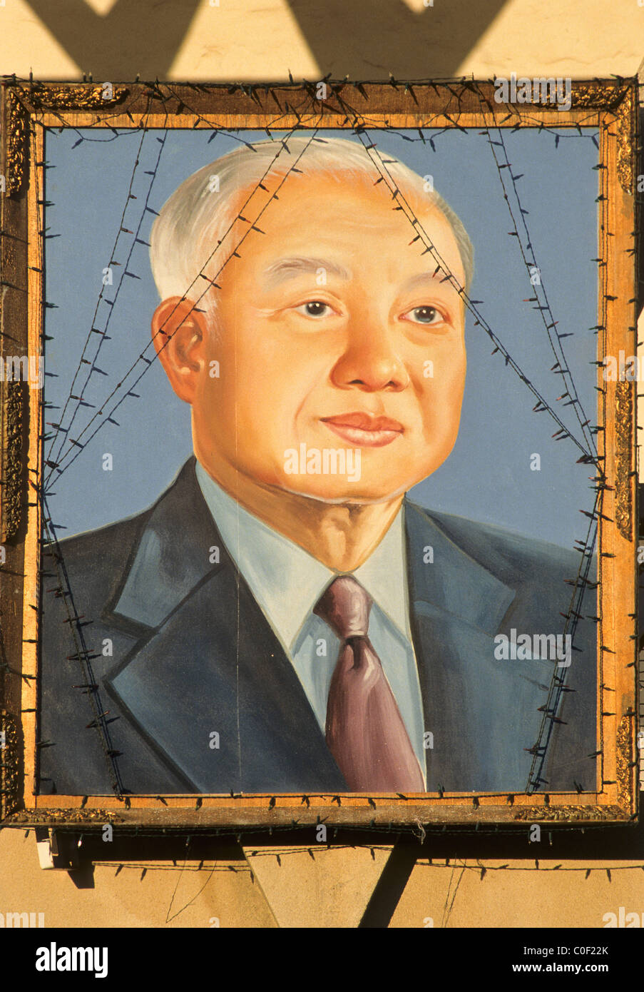Elk133-1034 Cambodia, Phnom Penh, portrait of King Norodom Sihanouk ...
