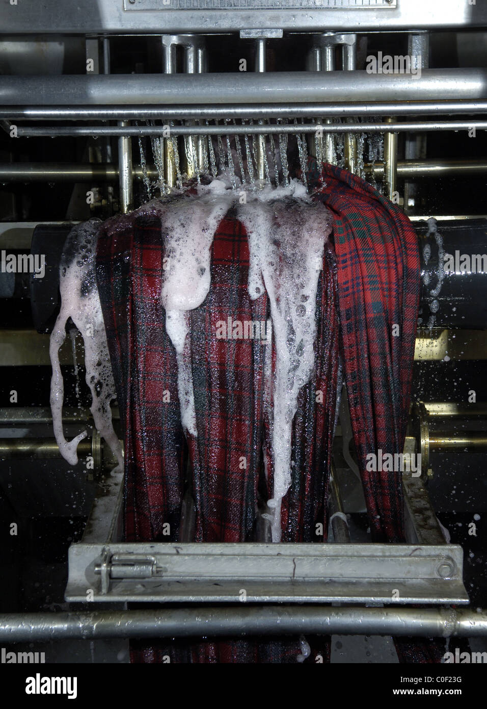 Lochcarron of Scotland factory in Selkirk, tartan being washed Stock ...