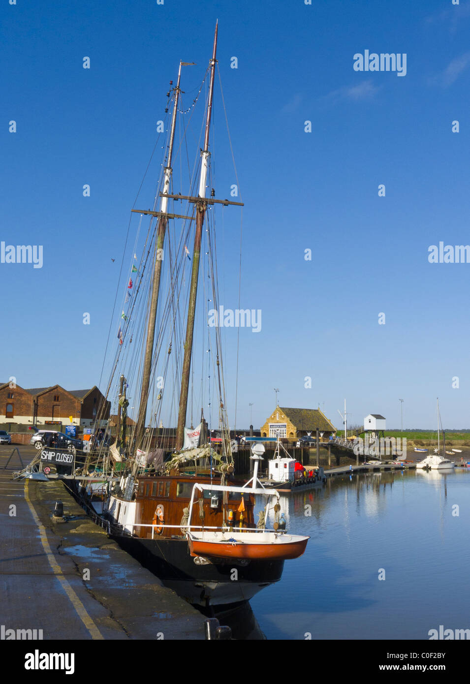 "The Albatross" ship moored in the harbour at Wells-next-the-Sea ...