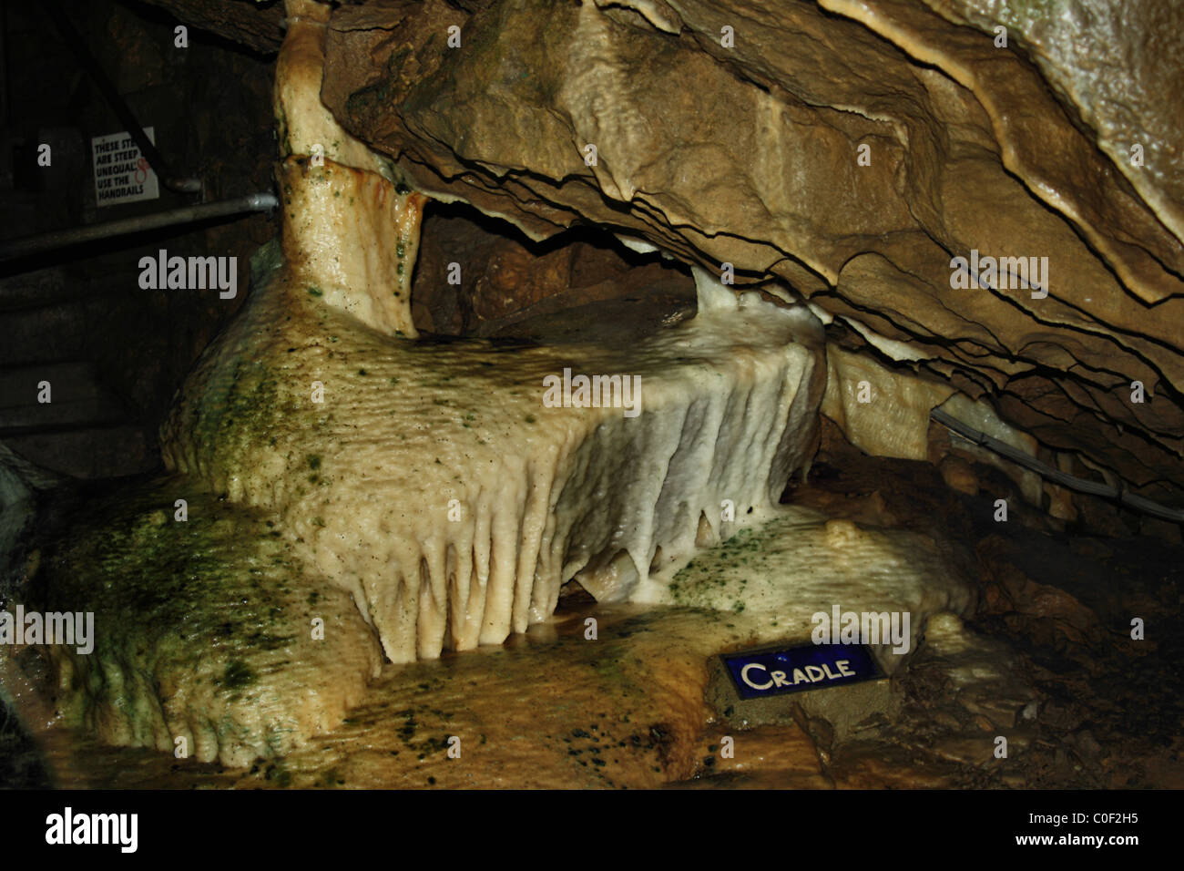 Stalagmite the cradle at Stump Cross Cave Yorkshire Dales Stock Photo ...