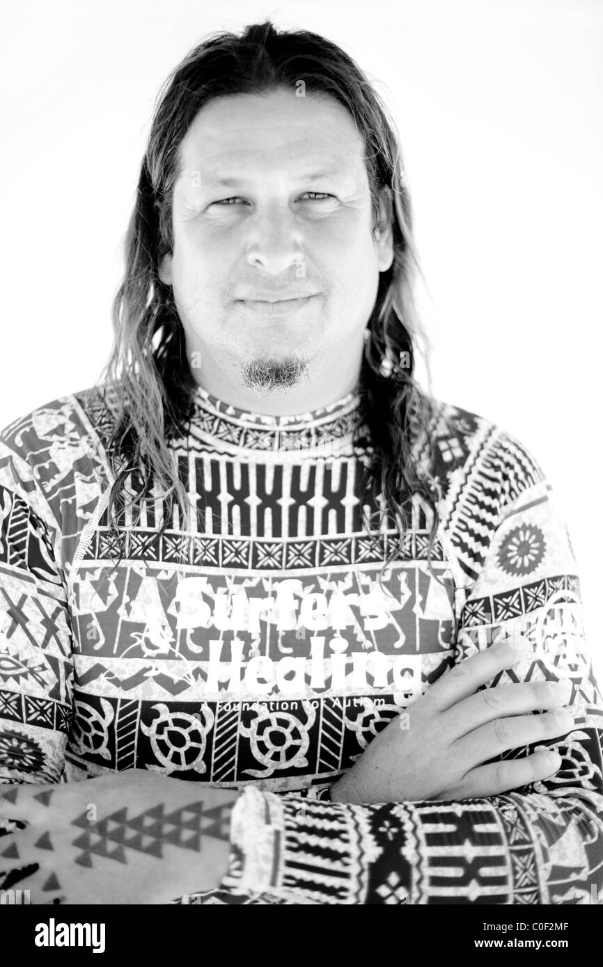 Portrait of founder of Surfer's Healing with Autistic children camp ...