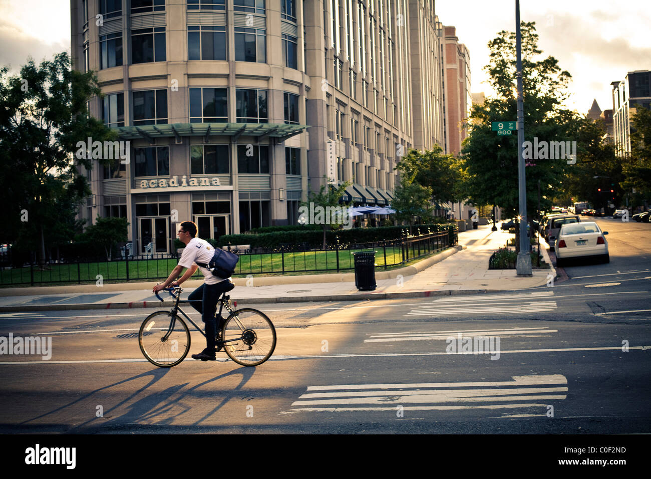 A bike rider on the streets Stock Photo - Alamy