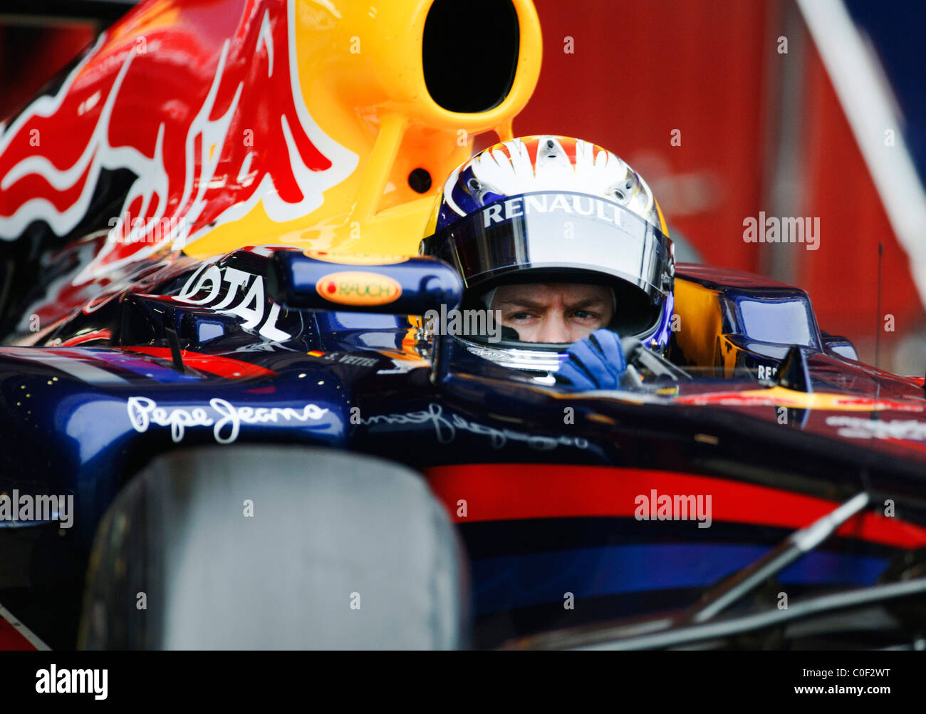 german Formula One driver Sebastian Vettel in the Red Bull Racin RB7 ...