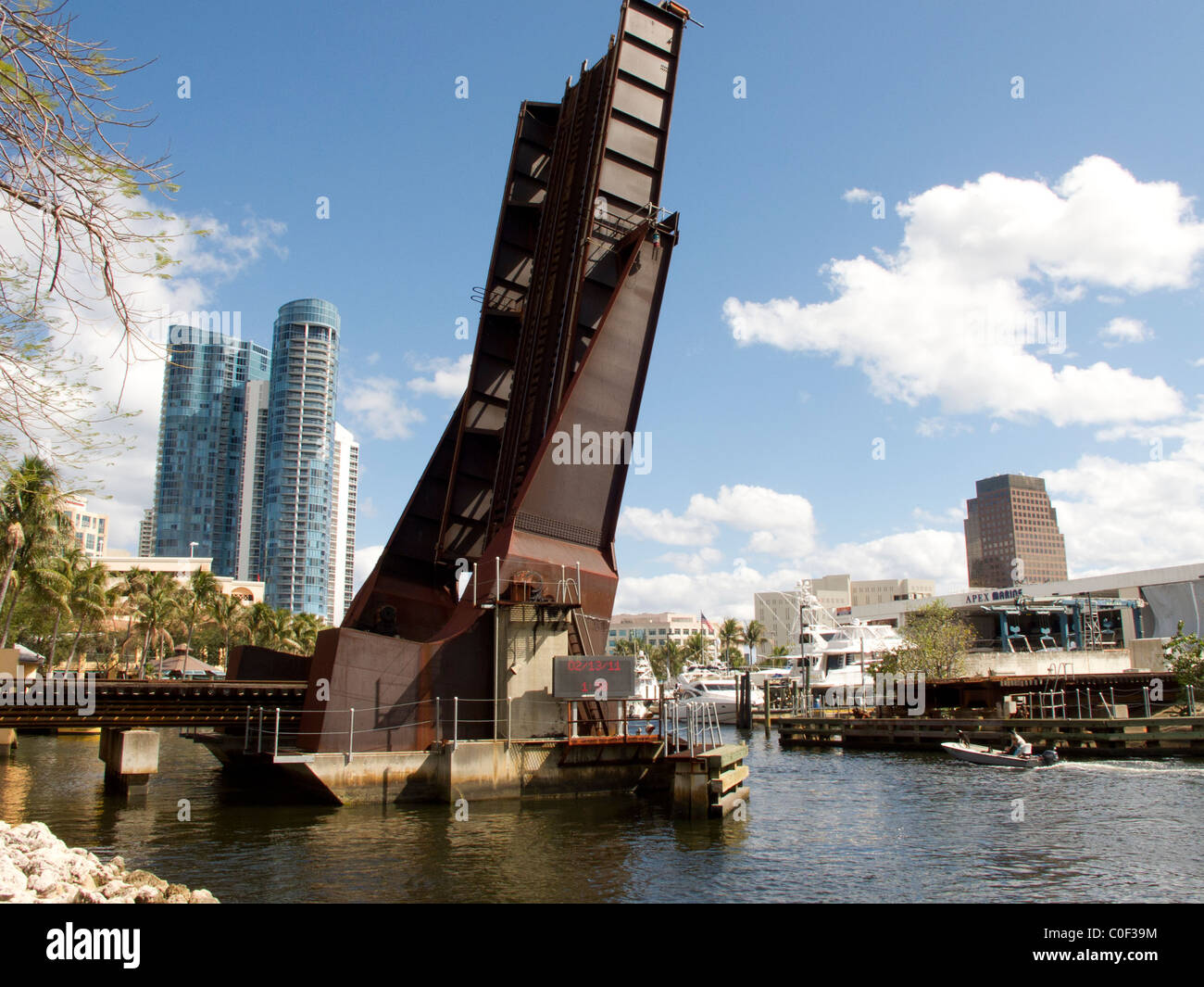 Lift bridge over Intracoastal waterway Florida USA Stock Photo - Alamy